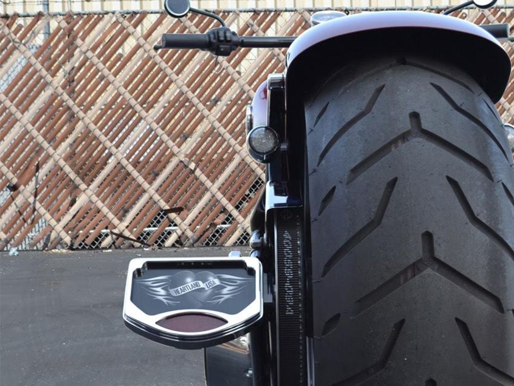 Heartland USA Rear Axle License Plate Mount | Motorcycle Cruiser